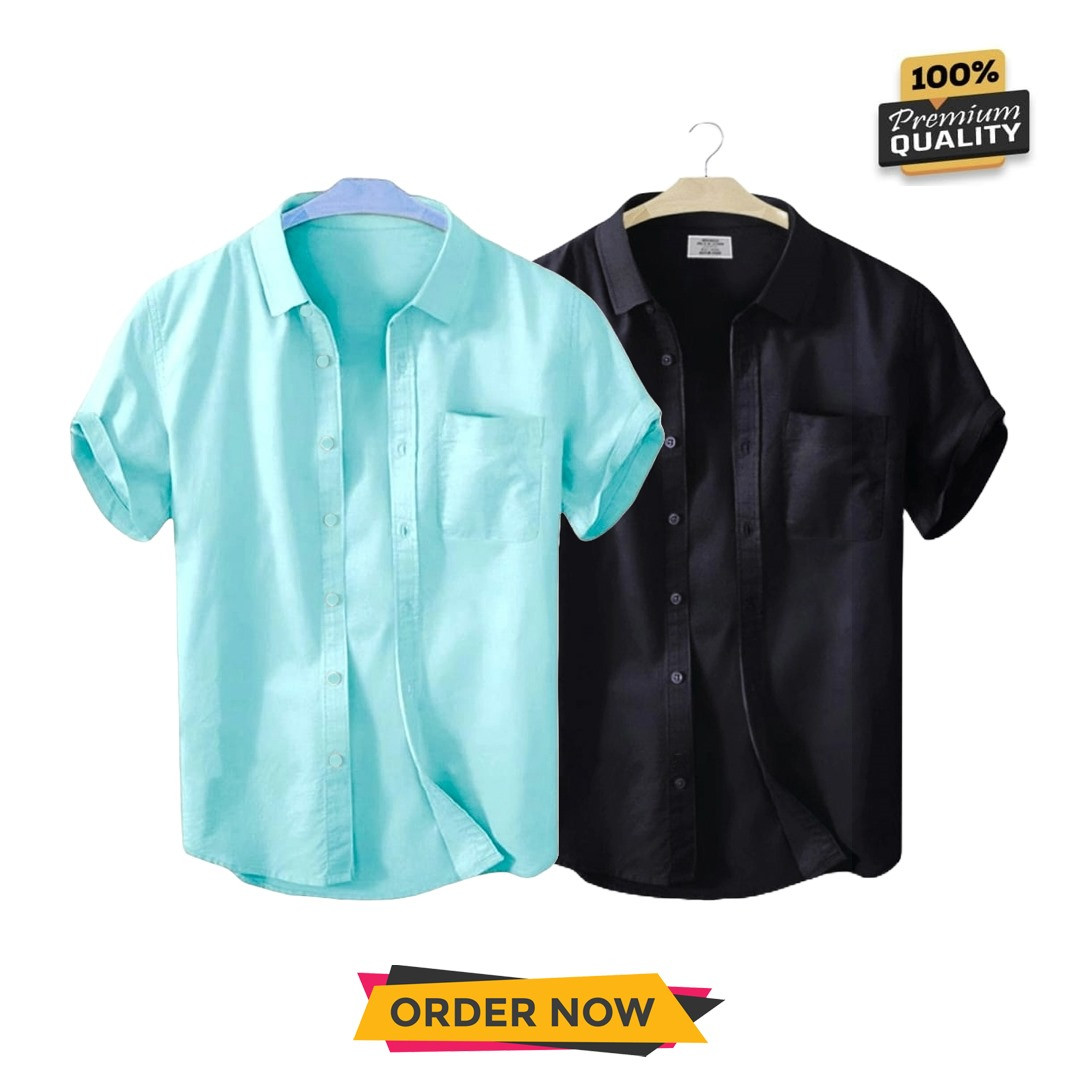 Solid Color Half Sleeve Shirt || 1292