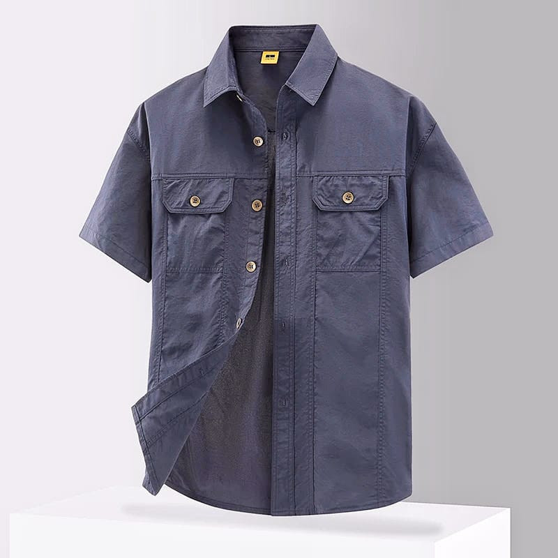 Panel Cotton Half Shirt || 1429